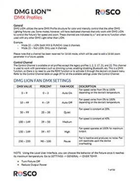 Rosco - DMG LION™ DMX Profiles